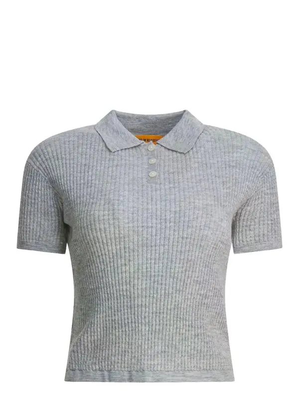 Guest In Residence Shrunken Ribbed Polo Shirt - Grey