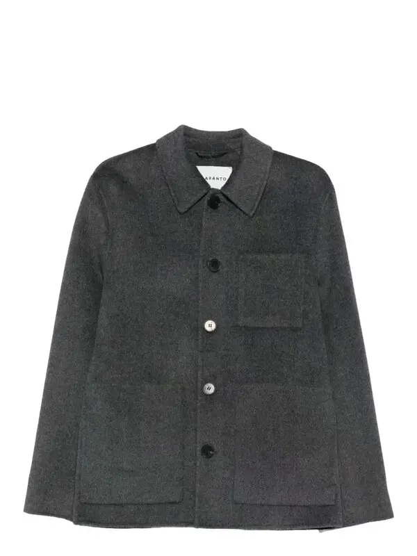 AMARANTO Point-collar Shirt Jacket - Grey