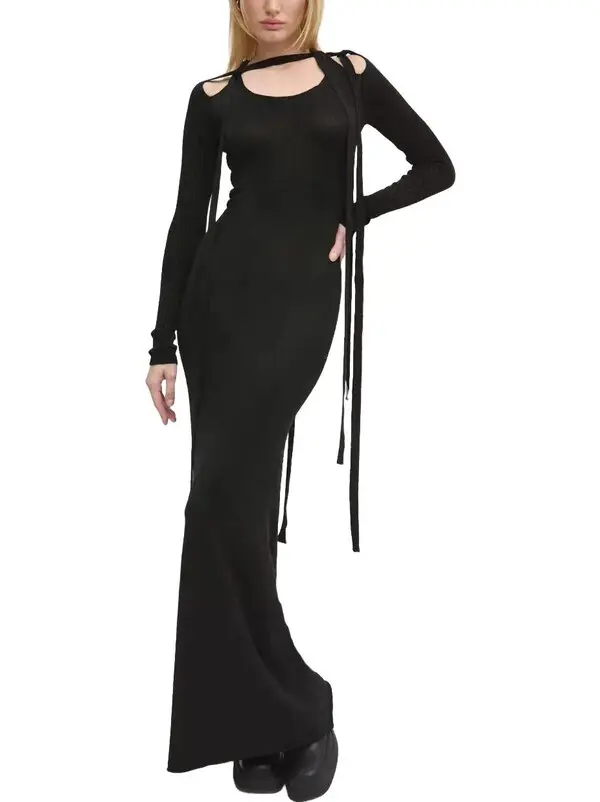 Y/project Cut-out Tie Maxi Dress - Black