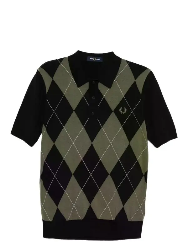 Fred Perry Argyle-checked Polo Shirt - Green