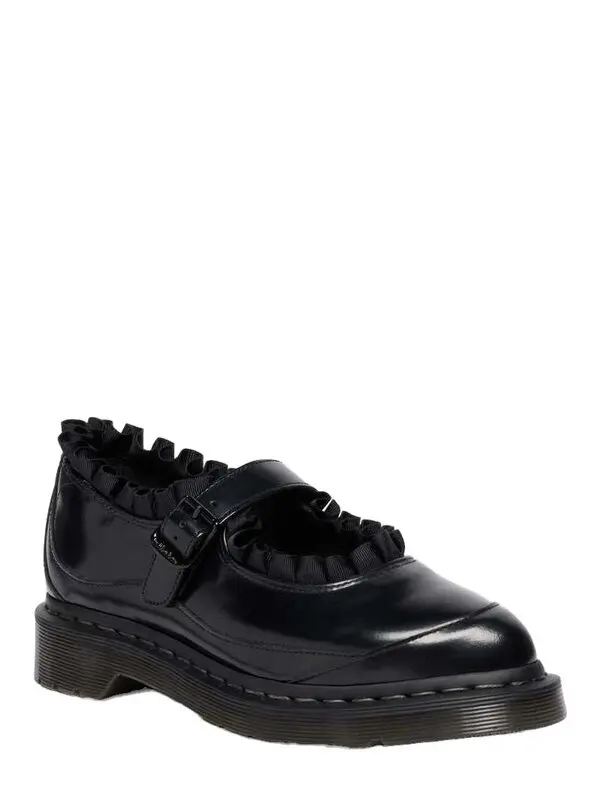 Dr. Martens Elphie Mary Jane Frill Leather Shoes - Black