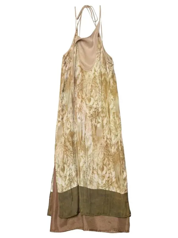 MULLER OF YOSHIOKUBO Tie-strap Floral-print Dress - Neutrals