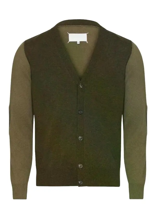 MAISON MARGIELA Elbow-patch Wool Cardigan - Green
