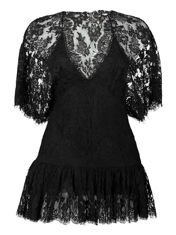 Chloé Lace Ruffled Blouse - Black