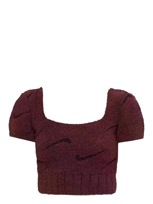 Nike Phoenix Bouclé Square-neck Top - Red