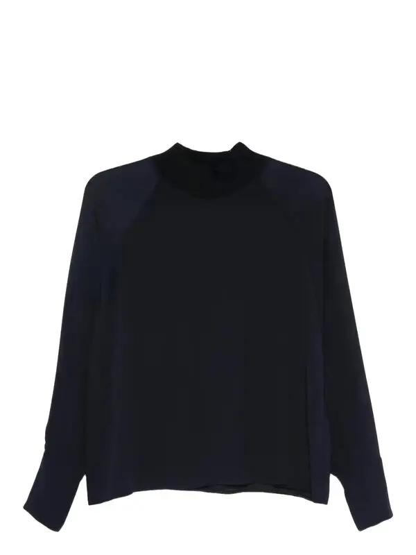 Peserico Ribbed High-neck Top - Blue