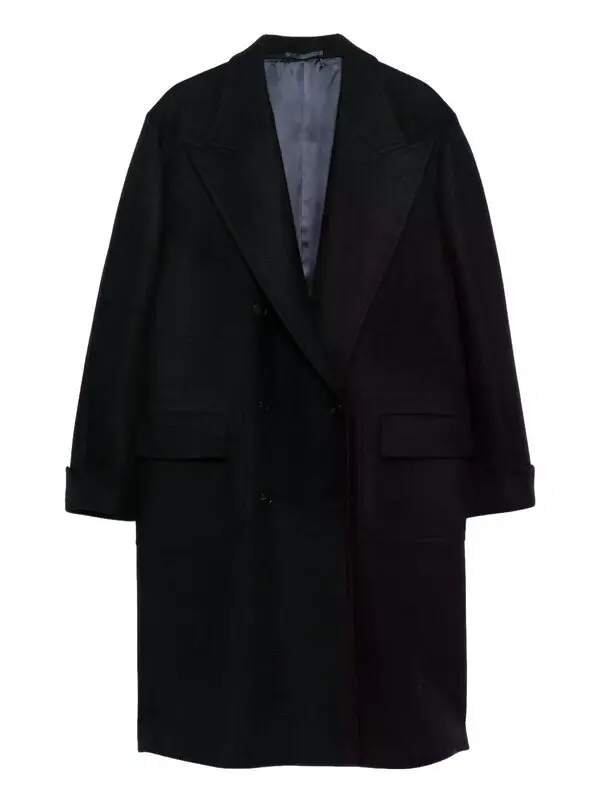 FORTELA Double-breasted Coat - Blue