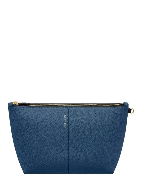 MAISON DE SABRE Leather Zip Pouch - Blue