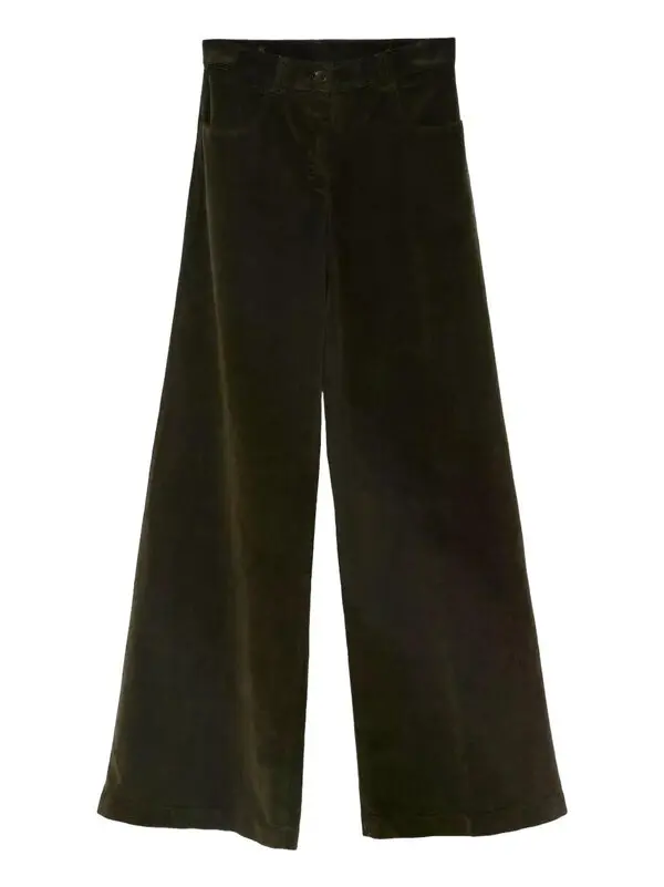 Aspesi Wide Leg Corduroy Trousers - Green