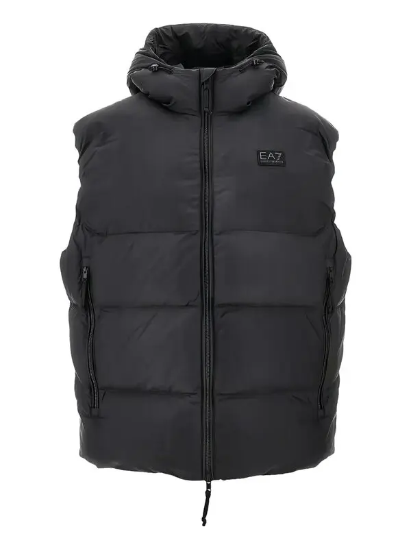 Emporio Armani Hooded Gilet - Black