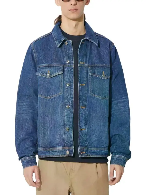 Wood Wood Buttoned Denim Jacket - Blue