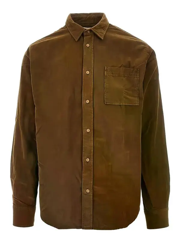 FORET River Pocketted-corduroy Shirt - Brown