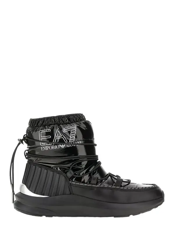 Emporio Armani Logo Lace-up Boots - Black