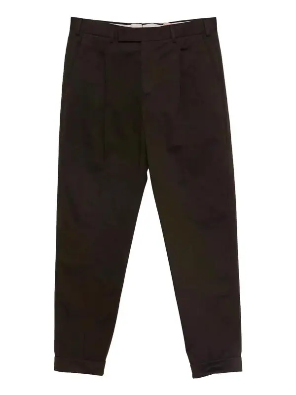 PT TORINO Pleated Cuffed Trousers - Brown