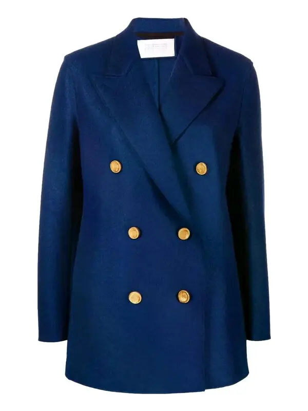 Harris Wharf London Double-breasted Wool Coat - Blue