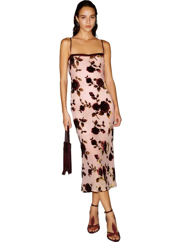 REFORMATION Zahara Midi Dress - Pink Rose