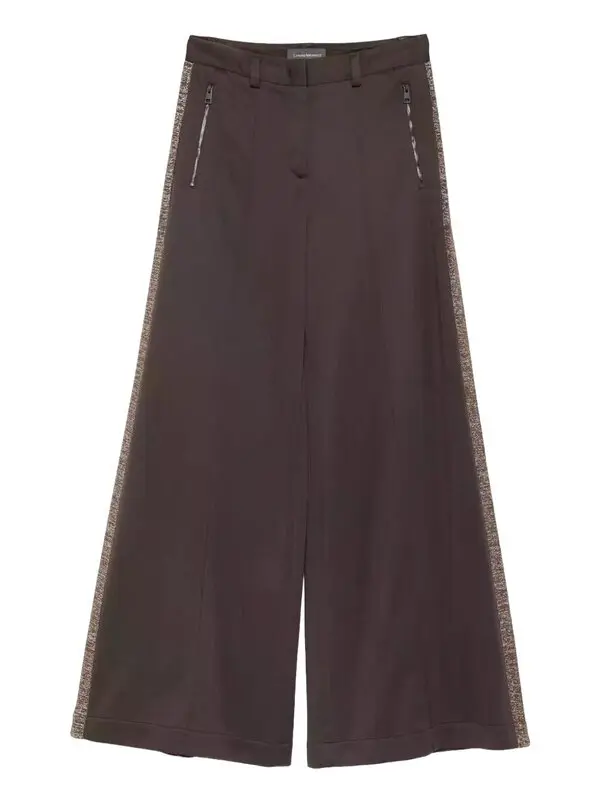Lorena Antoniazzi Wide Leg Trousers With Zip Detail - Brown
