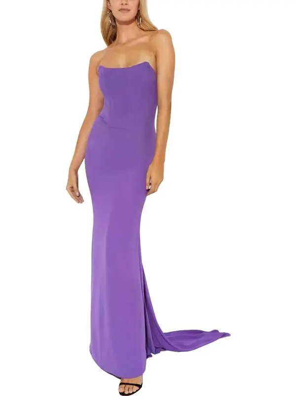 Giuseppe Di Morabito Corset Strapless Maxi Dress - Purple