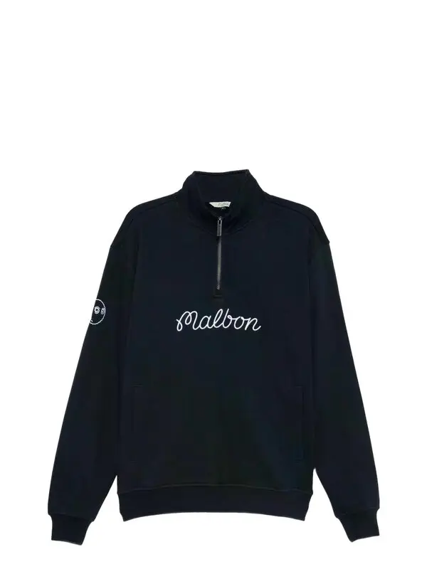 MALBON Collegiate Half-zip Sweatshirt - Blue