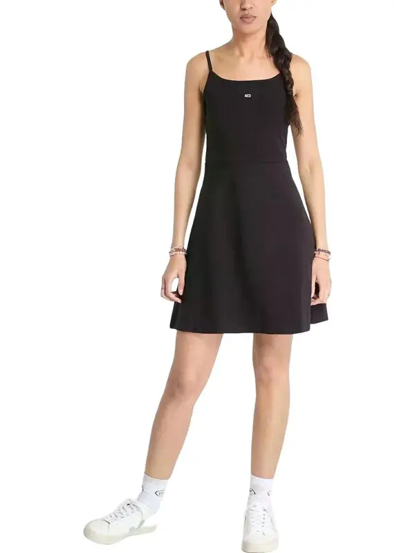 Tommy Hilfiger Logo-embroidered Mini Dress - Black