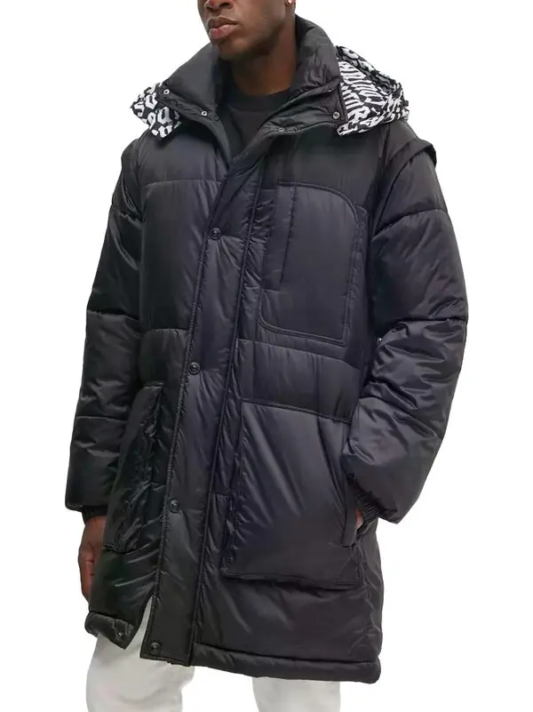 Versace Hooded Padded Coat - Black