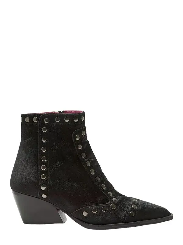 Malìparmi Studded Pony-hair Ankle Boots - Black