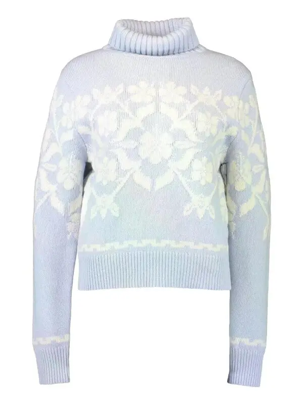 HIGH SPORT Zoe Floral Roll-neck Sweater - Blue