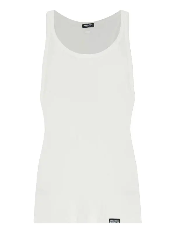 Dsquared2 Ribbed Tank Top - White