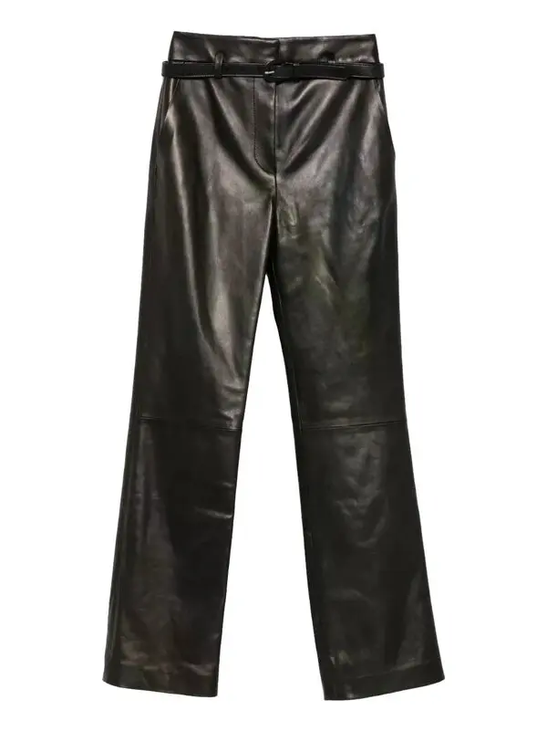 Brandon Maxwell Kaia Leather Trousers - Black