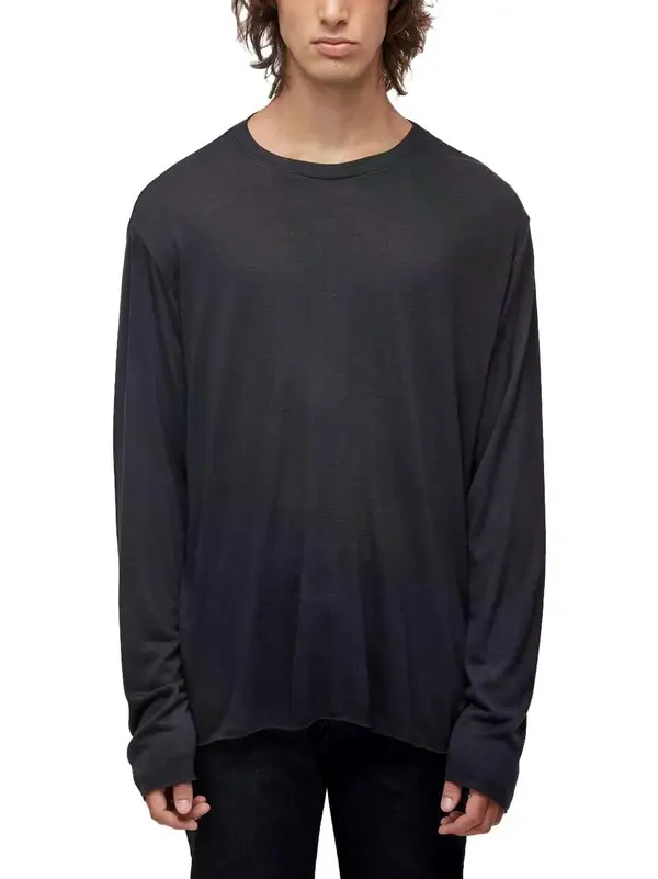 OSKLEN Long-sleeved Linen T-shirt - Black