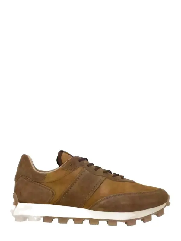 TOD'S Embossed Logo Suede Sneakers - Brown