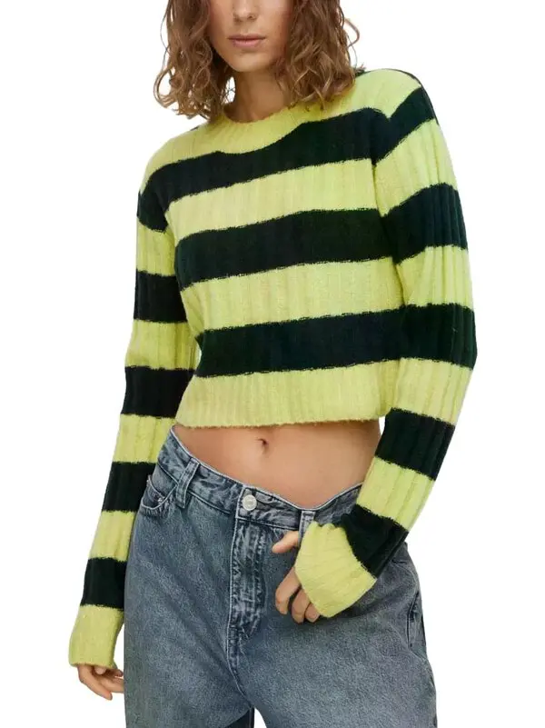 WON HUNDRED Striped-detail Sweater - Yellow