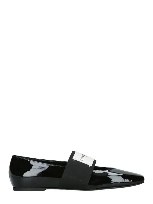 Givenchy Leather Square Toe Ballet Flats - Black