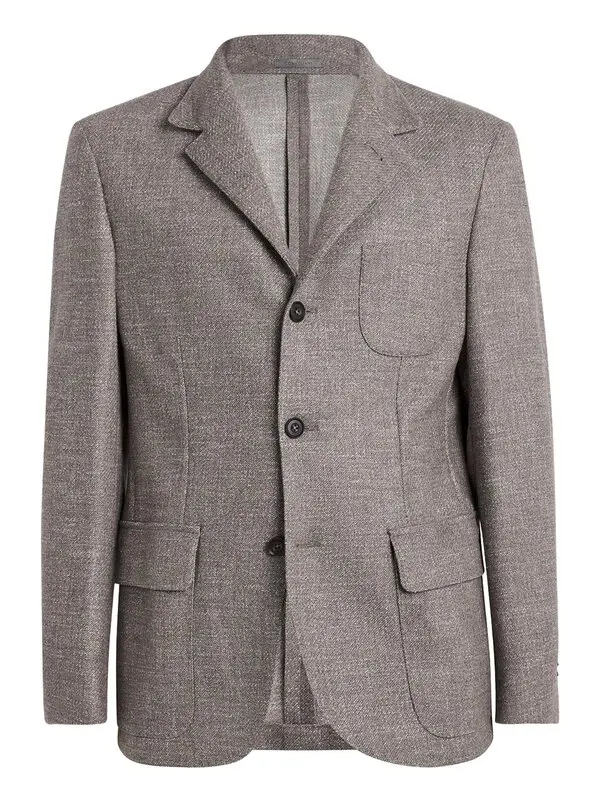 Corneliani Virgin Wool-silk-blend Blazer - Beige