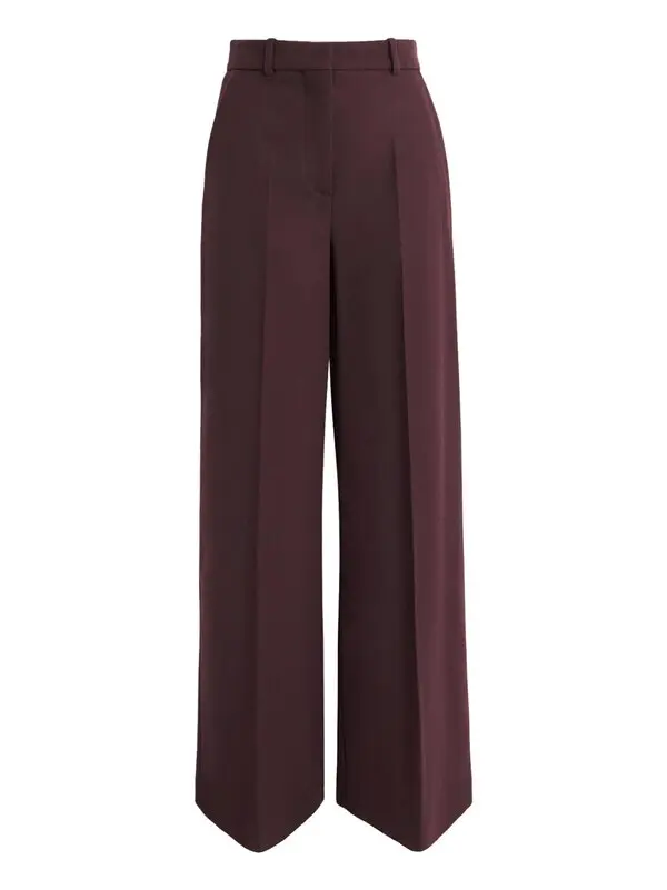 JOSEPH Wool-blend Alana Wide-leg Trousers - Red