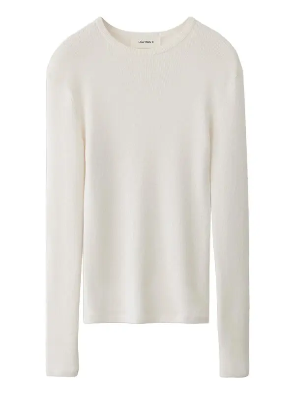 LISA YANG Vivian Long Sleeved Cashmere T-shirt - Offwhite