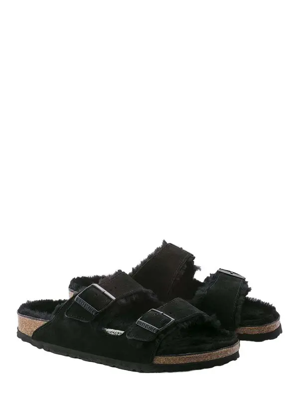 BIRKENSTOCK Arizona Fur Sandal - Black