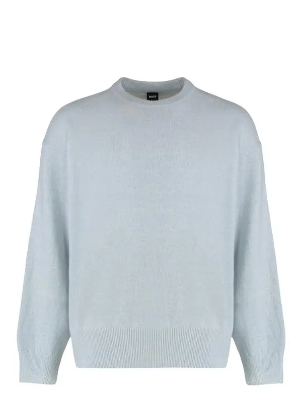 Hugo Boss Wool Crew Neck Sweater - Blue