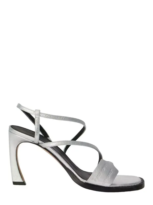Off-White Zip Tie Loop High Heel Sandals - Silver