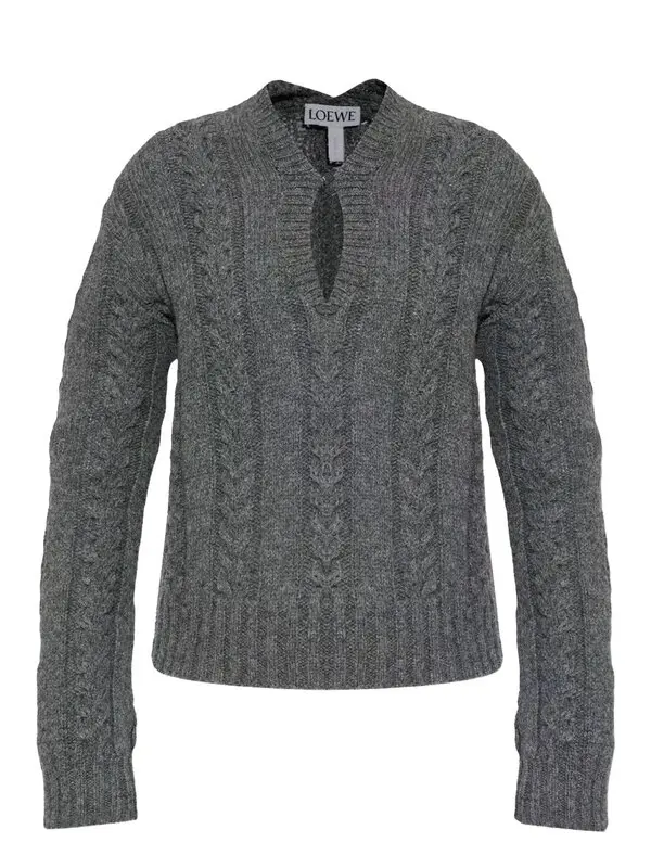 Loewe Cable-knit Keyhole Knitwear - Grey