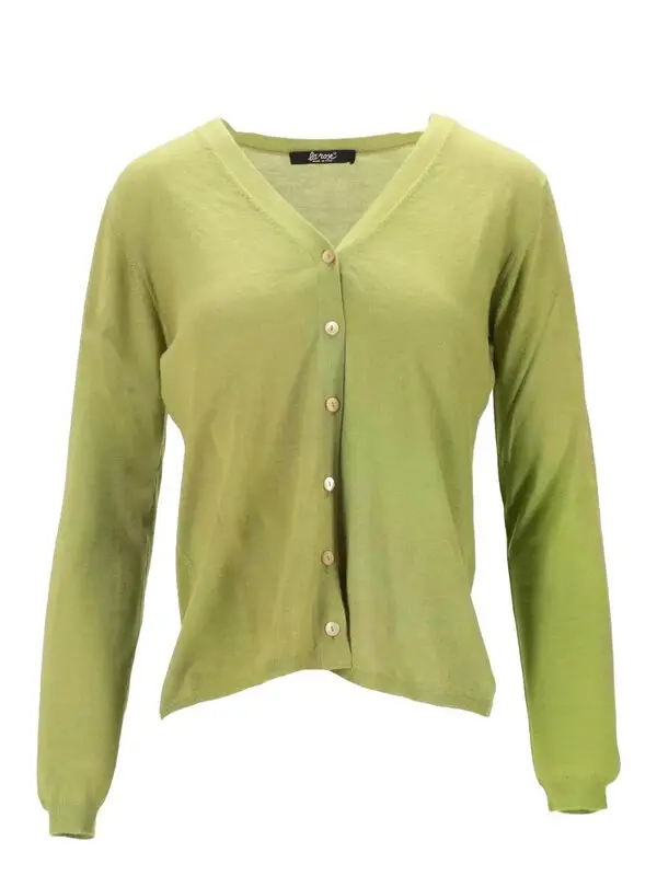 LA ROSE Buttoned Cardigan - Green