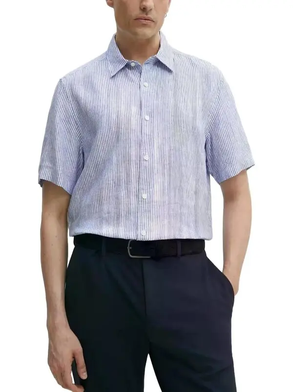 Theory Striped Short-sleeve Shirt - Blue