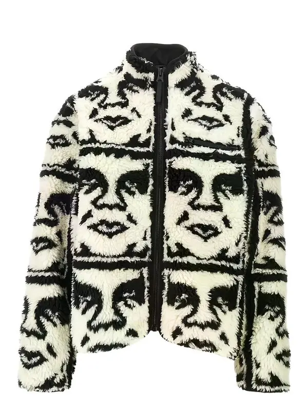 Obey Zip-fastening Patterned Bomber Jacket - White