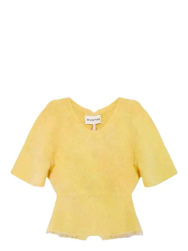 Munthe Rylaine Bow-back Knit T-shirt - Yellow