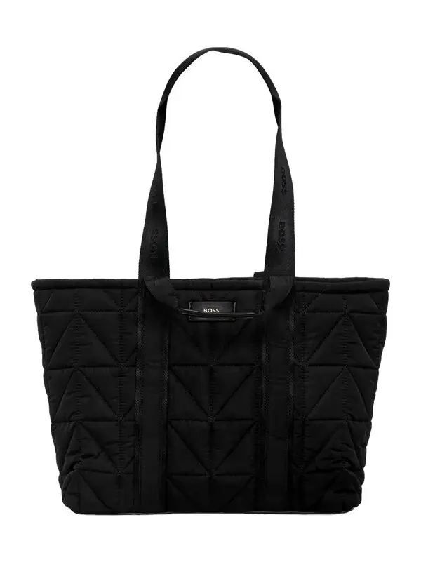 BOSS Quilted Logo-detail Tote Bag - Black