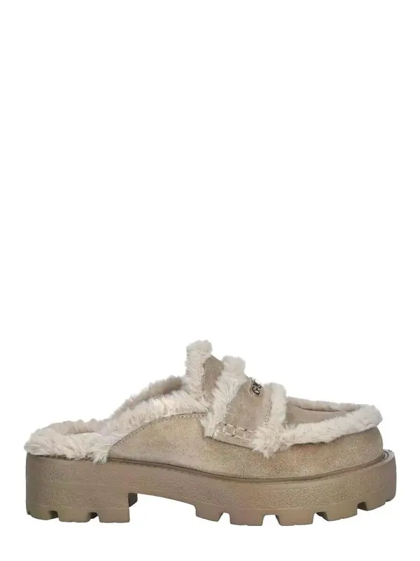 Guess 45mm Yaneta Logo Faux-fur Mules - Neutrals