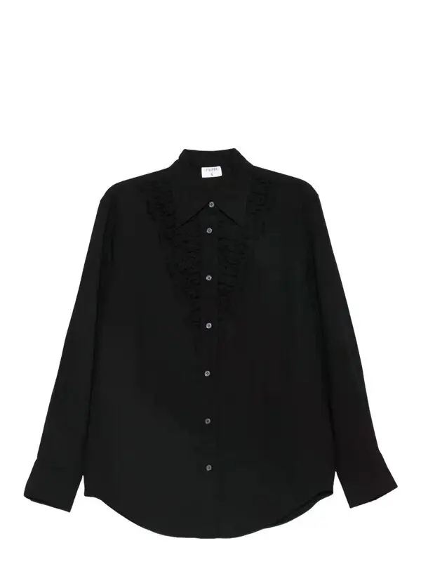 Filippa K Lace-detail Shirt - Black