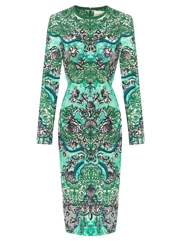MARY KATRANTZOU Naomi Long-sleeve Midi Dress - Blue