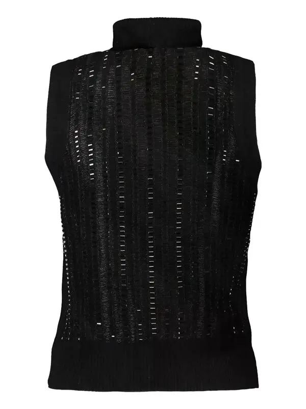 Ermanno Scervino Sleeveless Turtleneck Top - Black