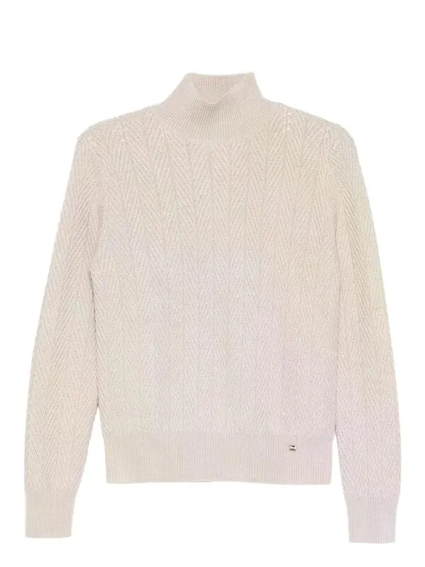 Herno High-neck Textured Sweater - Neutrals